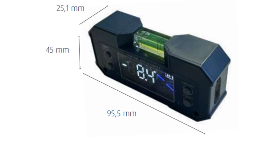 Digitális dőlésmérő, állandó mágnessel és szintezővel, 95,5mm, 0,1 °, 1 ...